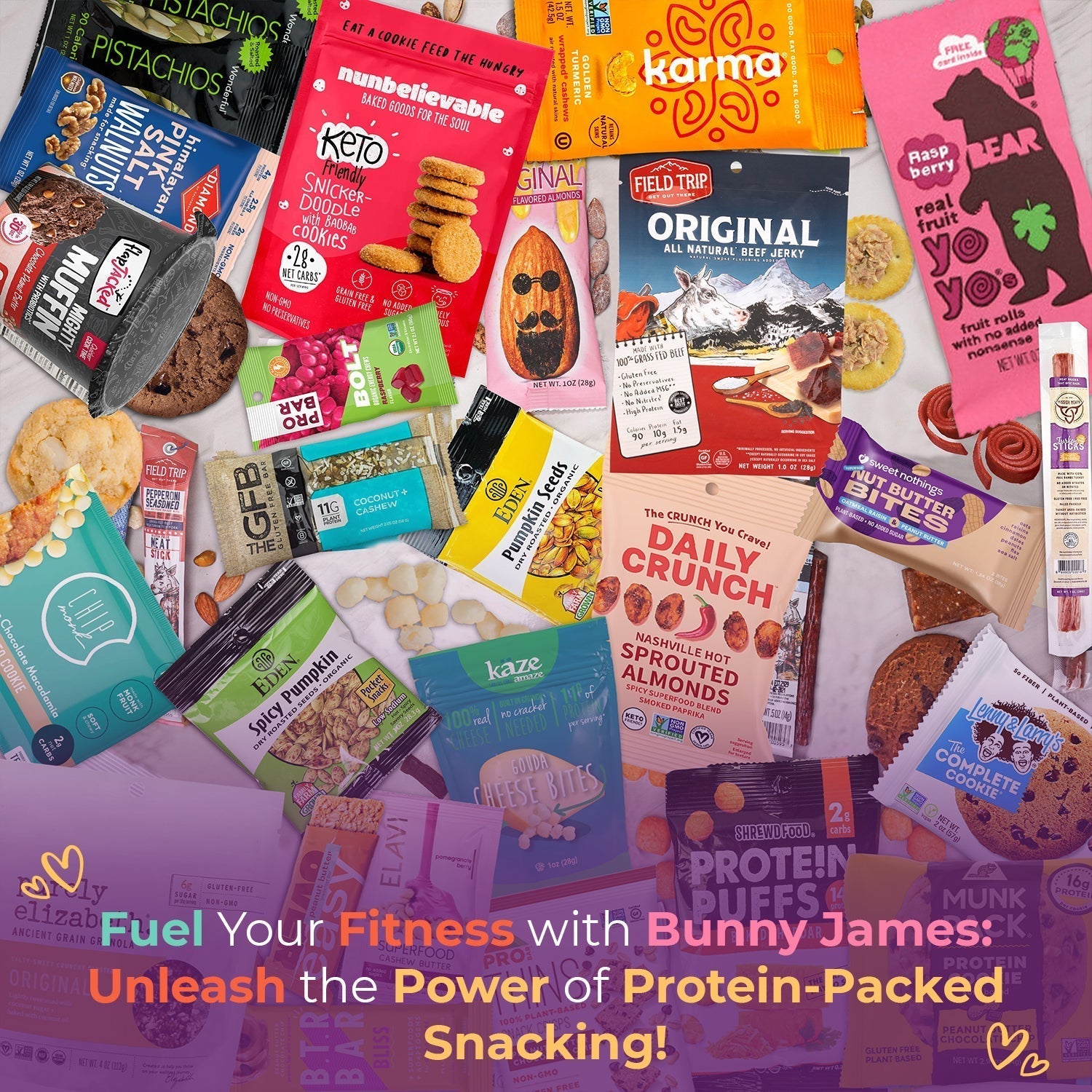 Deluxe High-Protein Snack Box: Organic, Non-GMO Bars, Nuts, Jerky & More