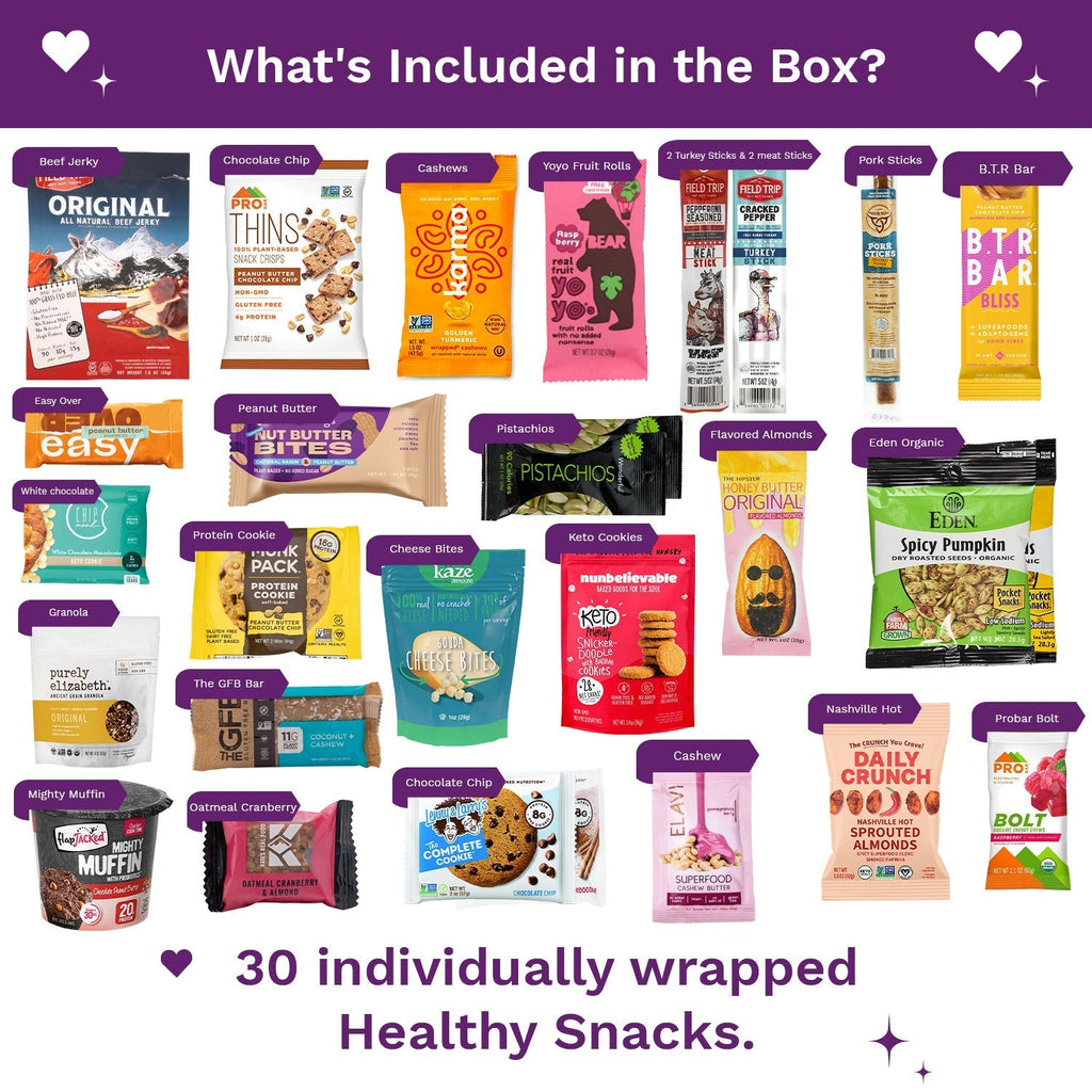 Deluxe High-Protein Snack Box: Organic, Non-GMO Bars, Nuts, Jerky & More